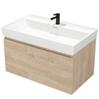 Nameeks Sharp-3219-W Sharp 32" Wall Mounted Single Basin Vanity Set - Bed Bath & Beyond - 39644030